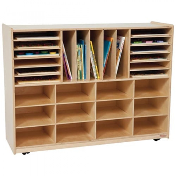 Wood Designs Multi-Sectioned Handy Storage Center – School and Office ...